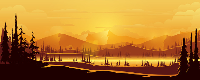 Lanskap Gunung Dan Danau Siluet Gunung Gradien Lanskap Nada Ilustrasi ... Lanskap Gunung Dan Danau Siluet Gunung Gradien Lanskap Nada Ilustrasi ...