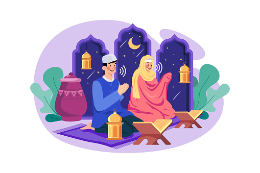Konsep Ilustrasi Idul Adha Ilustrasi Datar Diisolasi Dengan Latar