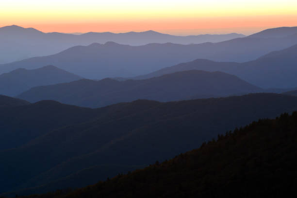 Free Stock Photo of Breathtaking sunset over layered mountain ridges ...