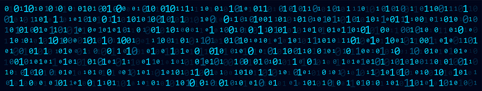 Latar Belakang Matriks Keamanan Cyber Dengan Kode Biner Angka Biru Acak