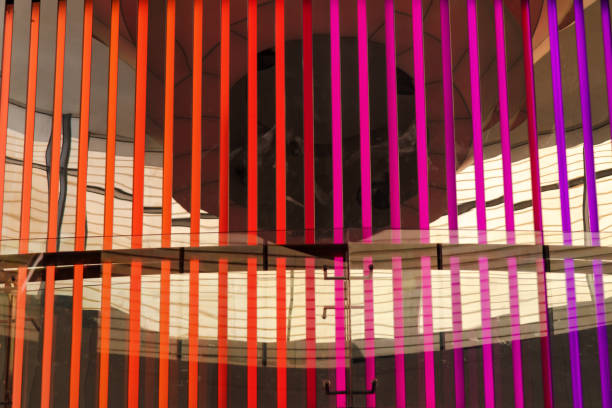 Free Stock Photo of Abstract interlocking ceiling pattern in purple ...