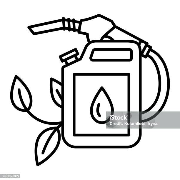 Pompa Nozzle Dengan Daun Hijau Yang Tumbuh Dan Tabung Bahan Bakar