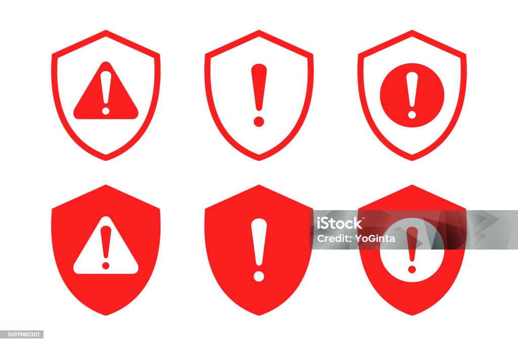 Shield Warning Error Sign Vector Illustration Stock Illustration ... Shield Warning Error Sign Vector Illustration Stock Illustration ...
