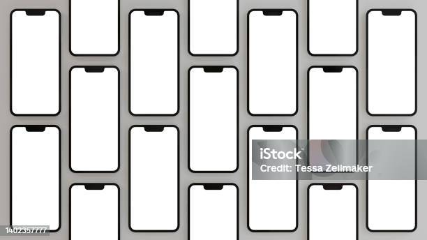 Mockup Smartphone Dengan Layar Putih Kosong Foto Stok Unduh Gambar