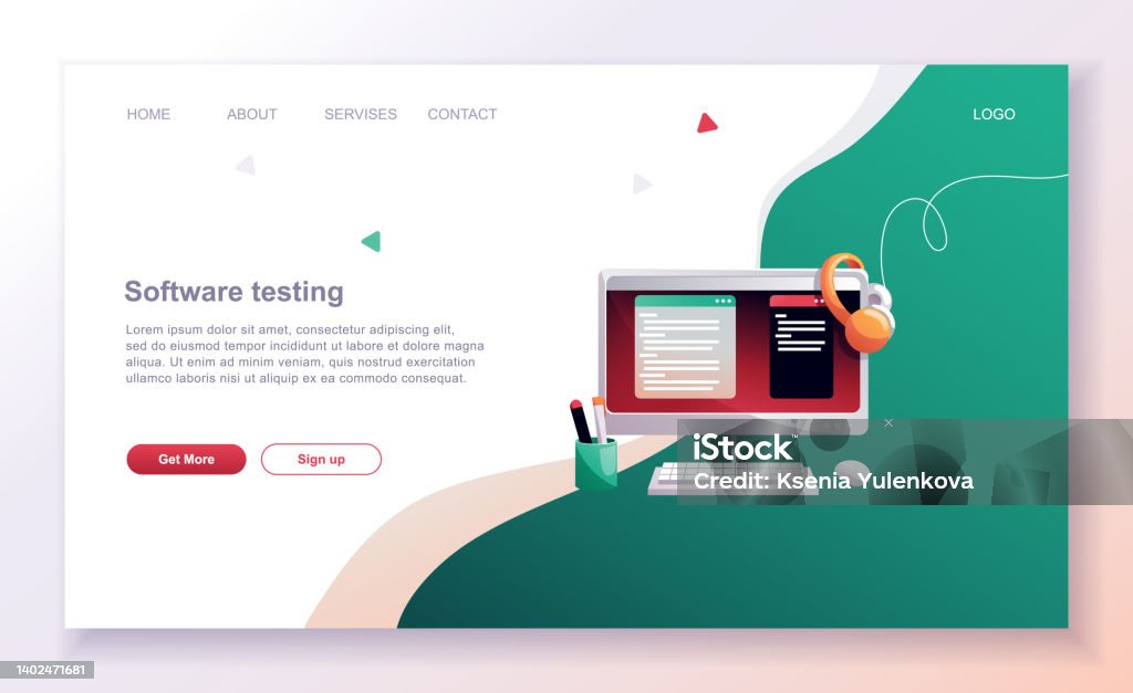 Programming Concepts Coder Workplace Vector Illustration Web Site 5188