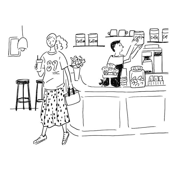 290 Coffee Shop Assistant Stock Illustrations Royalty Free Vector