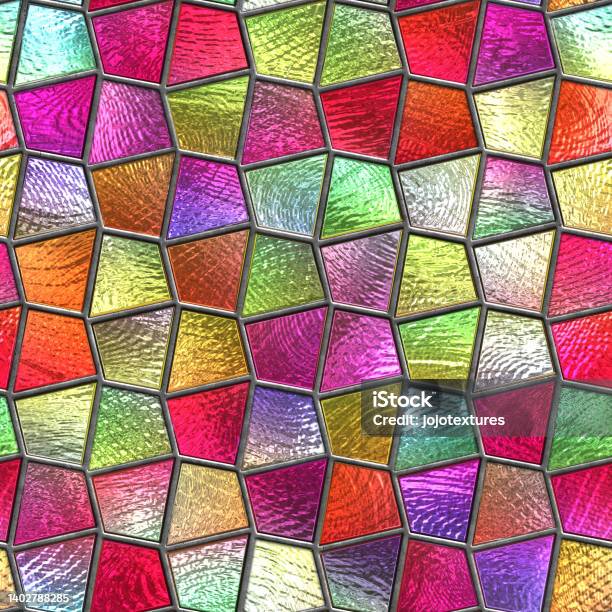 Tekstur Kaca Patri Mulus Dengan Pola Geometris Untuk Jendela Kaca