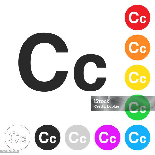 Lettre C Majuscules Et Minuscules Icône Sur Les Boutons Colorés