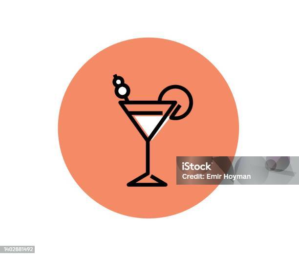 Icône De Cocktail Sur Fond Blanc Icône De Boisson Logo De Bar Simple Et