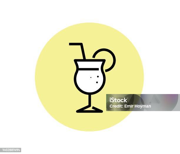 Icône De Cocktail Sur Fond Blanc Icône De Boisson Logo De Bar Simple Et