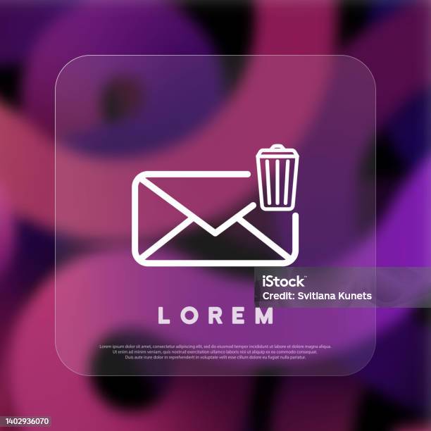 Supprimer Licône De Courrier Icône Corbeille Signe Denveloppe Style De