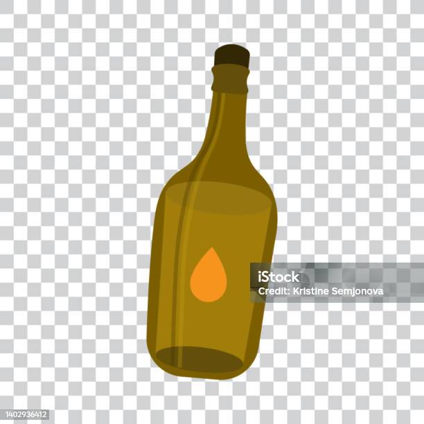 Bouteille En Verre Bouteille Dhuile Végétale Icône De Dessin Animé