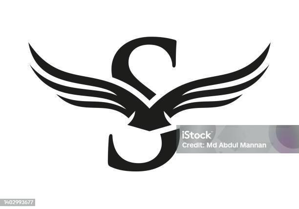 Conception Du Logo De Laile De La Lettre Logo De La Lettre S De Laile