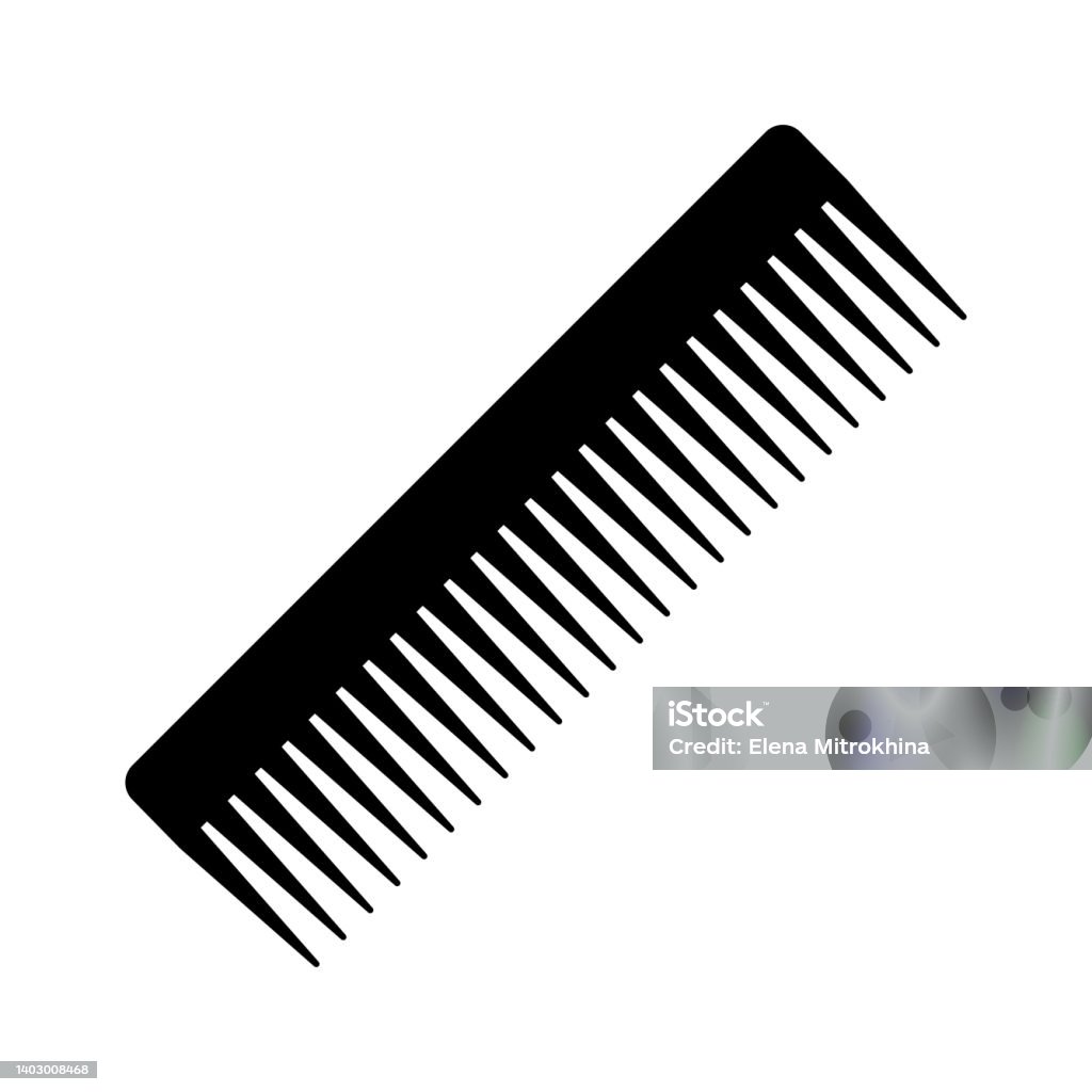 Ikon Sisir Siluet Hitam Sisir Dengan Gigi Besar Item Rumah Tangga