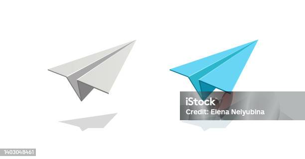 Illustration Vectorielle Dun Avion En Papier Volant Dans Les Airs
