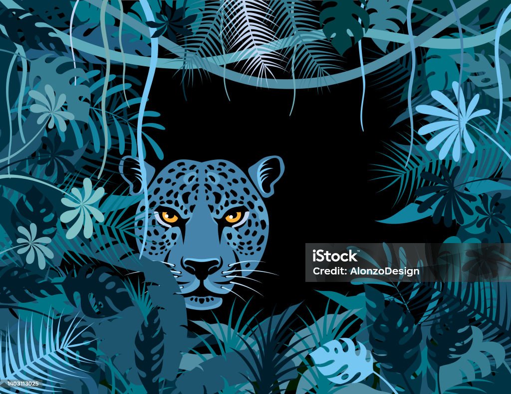 Macan Tutul Di Hutan Desain Logo Kreatif Maskot Ilustrasi Stok Unduh