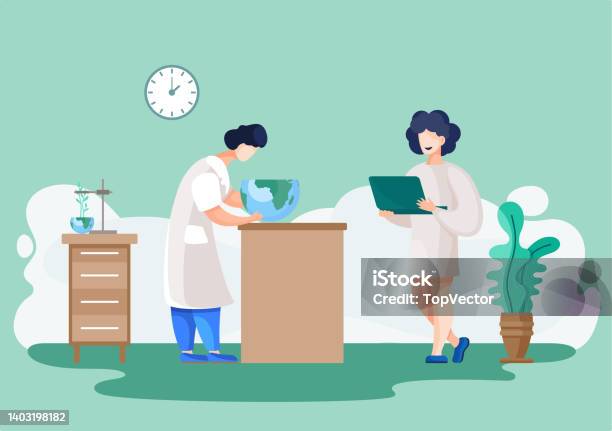 Ilmuwan Di Laboratorium Peneliti Kimia Dengan Laptop Mengeksplorasi ... Ilmuwan Di Laboratorium Peneliti Kimia Dengan Laptop Mengeksplorasi ...