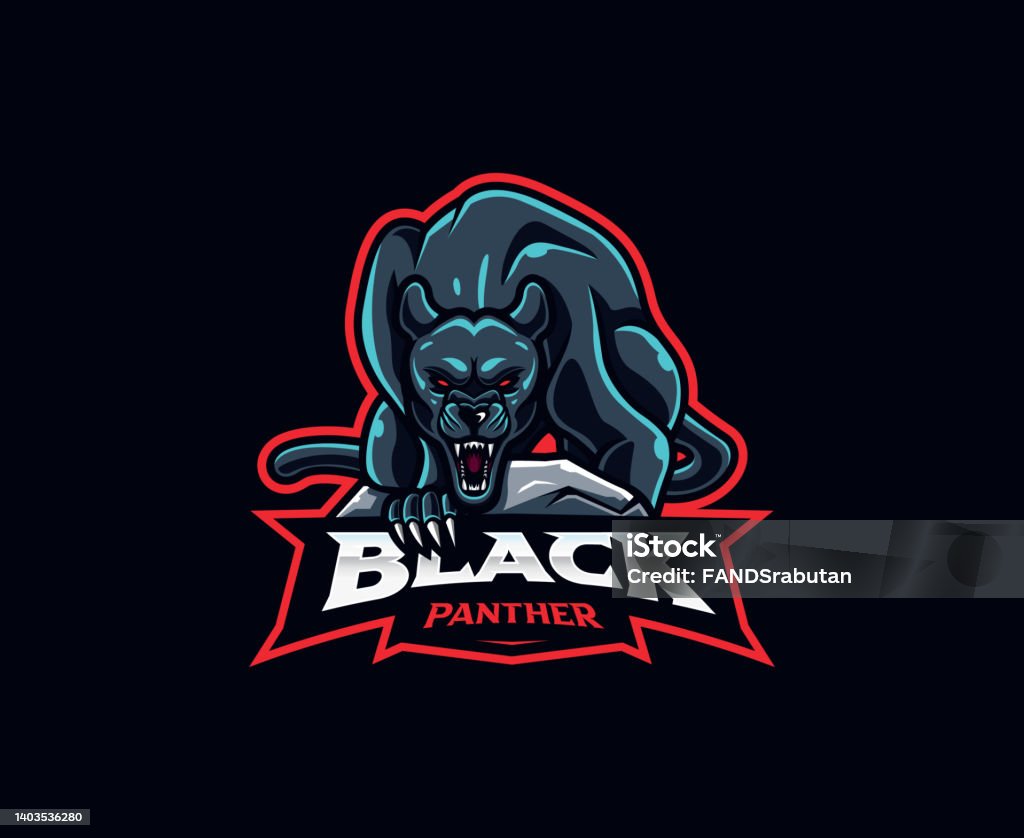 Desain Logo Maskot Macan Kumbang Hitam Ilustrasi Stok Unduh Gambar