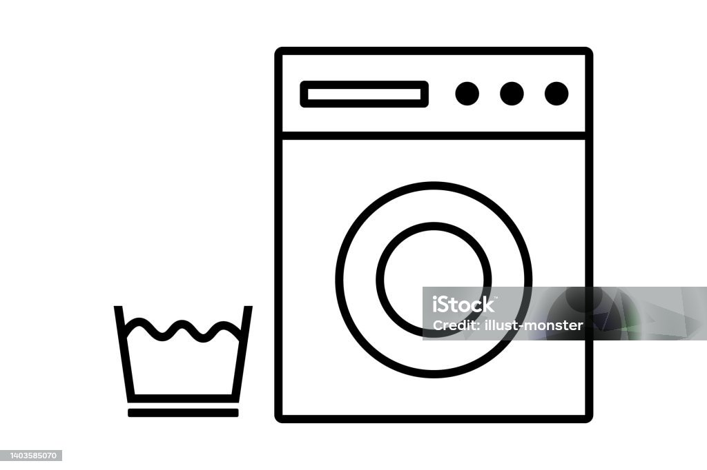 Mesin Cuci Dan Tempat Cucian Vektor Ilustrasi Stok Unduh Gambar