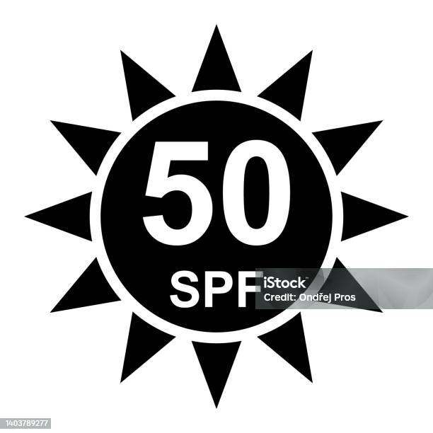 Icône Facteur De Protection Solaire 50 Symbole De Bloc De Rayonnement
