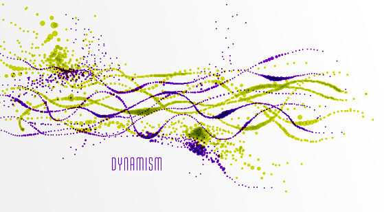 Dotted Particle Array Flowing Vector Abstract Background Life Forms Bio