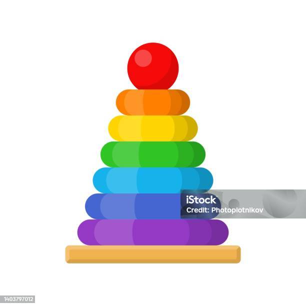 Icône De Jouet Pyramidale Pour Enfants Isolée Sur Fond Blanc Pyramide