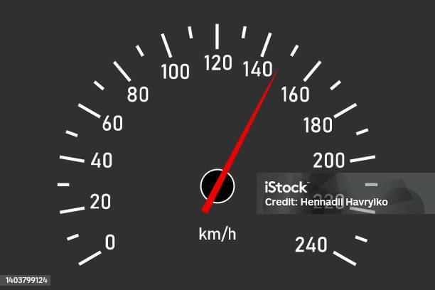 Ilustración De Velocímetro Aislado Sobre Fondo Negro Y Más Vectores