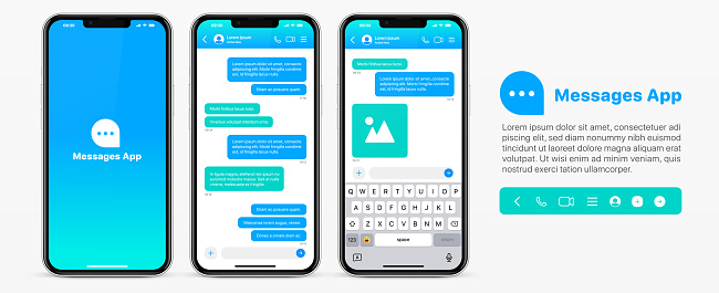 Message Smartphone Template Mobile Chatting Sms App Template Bubbles ... Message Smartphone Template Mobile Chatting Sms App Template Bubbles ...