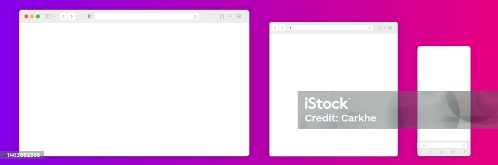 Templat Putih Jendela Browser Web Jendela Browser Kosong Yang Realistis