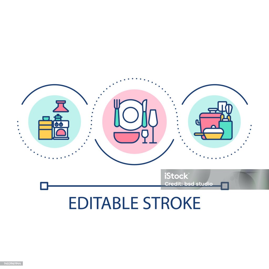 Choosing Restaurant Supplies And Appliances Loop Concept Icon Stock ... Choosing Restaurant Supplies And Appliances Loop Concept Icon Stock ...