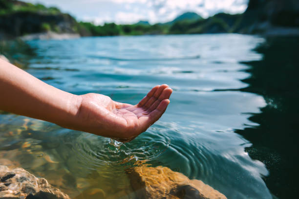 Free Stock Photo of Hand touching water surface at sunset | Download ...