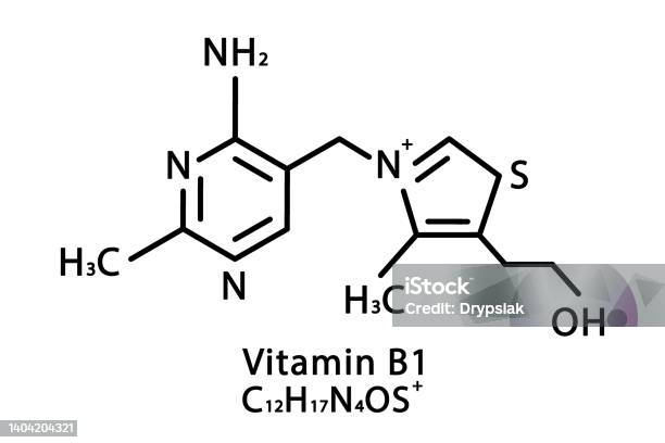 Vitamin B1 Tiamin Struktur Molekul Vitamin B1 Tiamin Formula Kimia