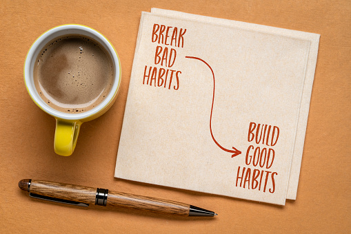 Break Bad Build Good Habits Stock Photo - Download Image Now - Adhesive ... Break Bad Build Good Habits Stock Photo - Download Image Now - Adhesive ...