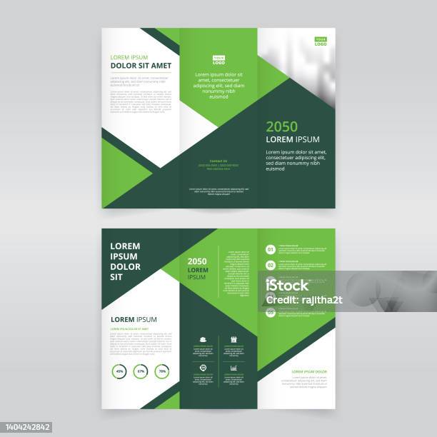 Template Desain Brosur Trifold Modern Tata Letak Selebaran Tiga Kali