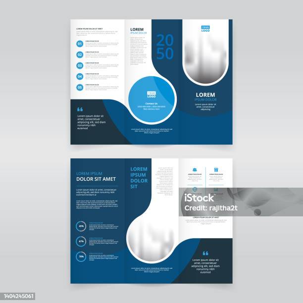 Template Desain Brosur Trifold Modern Tata Letak Selebaran Tiga Kali