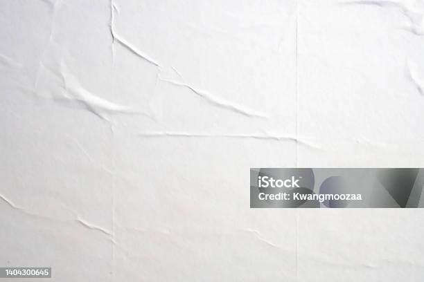 Latar Belakang Tekstur Poster Kertas Kusut Dan Kusut Putih Foto Stok