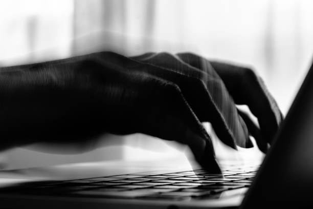 Free Stock Photo of Hands typing on laptop keyboard - b&w | Download ...