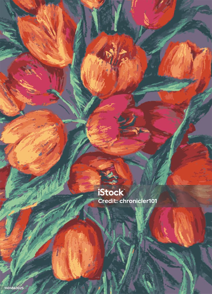 Gambar Pastel Vektor Tulip Buket Merah Muda Dan Oranye Ilustrasi Stok ... Gambar Pastel Vektor Tulip Buket Merah Muda Dan Oranye Ilustrasi Stok ...