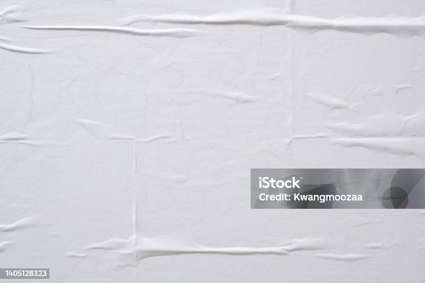 Latar Belakang Tekstur Poster Kertas Kusut Dan Kusut Putih Foto Stok