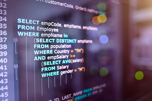 Kode Sql Pada Monitor Komputer Dan Latar Belakang Ruang Server Contoh ... Kode Sql Pada Monitor Komputer Dan Latar Belakang Ruang Server Contoh ...