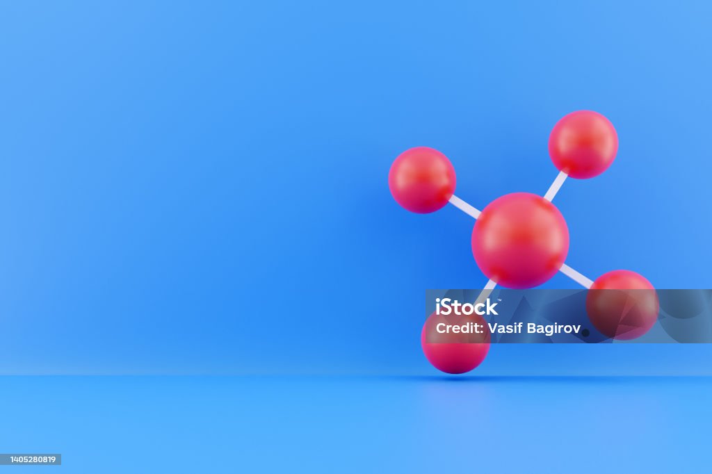 Molekul Render 3d Molekul Rendering 3d Ilustrasi Molekul Merah Render