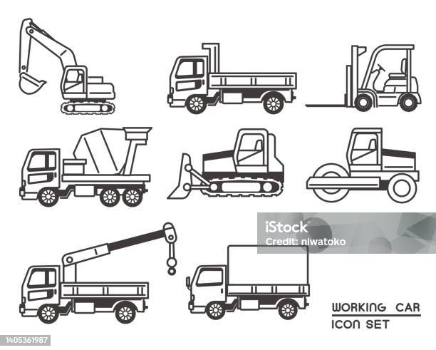 Ikon Vektor Ilustrasi Bahan Arsitektur Konstruksi Mobil Kerja Seperti ... Ikon Vektor Ilustrasi Bahan Arsitektur Konstruksi Mobil Kerja Seperti ...