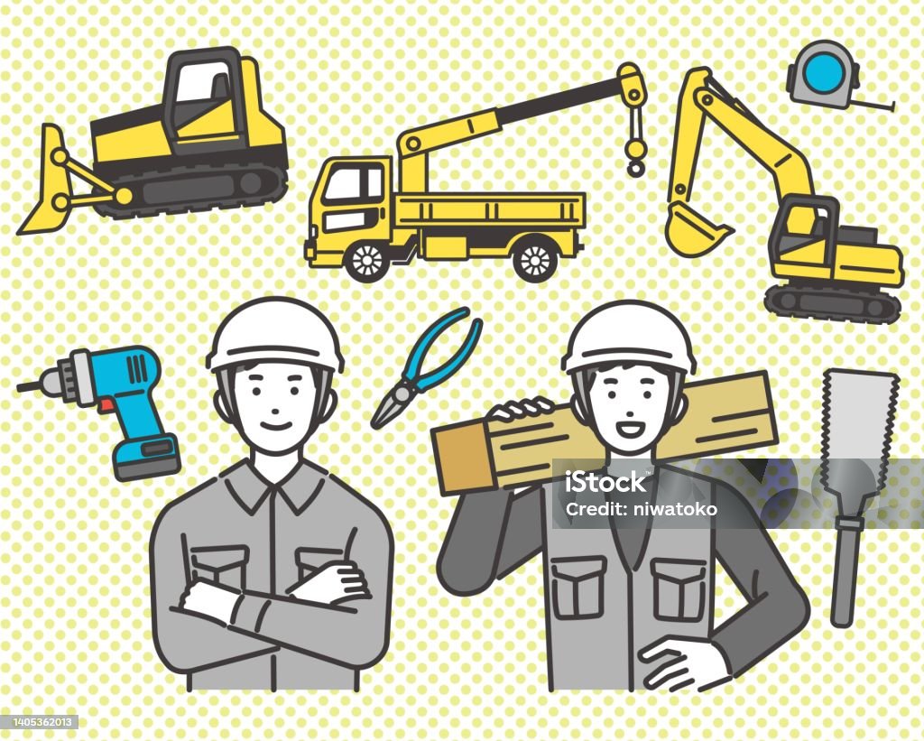 Ikon Vektor Ilustrasi Bahan Arsitektur Konstruksi Mobil Yang Bekerja ... Ikon Vektor Ilustrasi Bahan Arsitektur Konstruksi Mobil Yang Bekerja ...