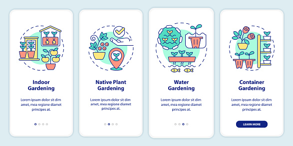 Écran De Lapplication Mobile Dintégration Des Types De Jardinage