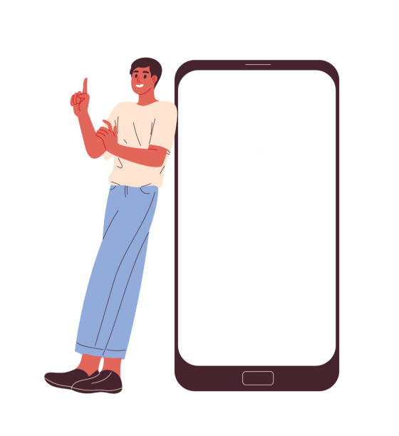 370 Excited Man Holding Phone Stock Illustrations Royalty Free Vector