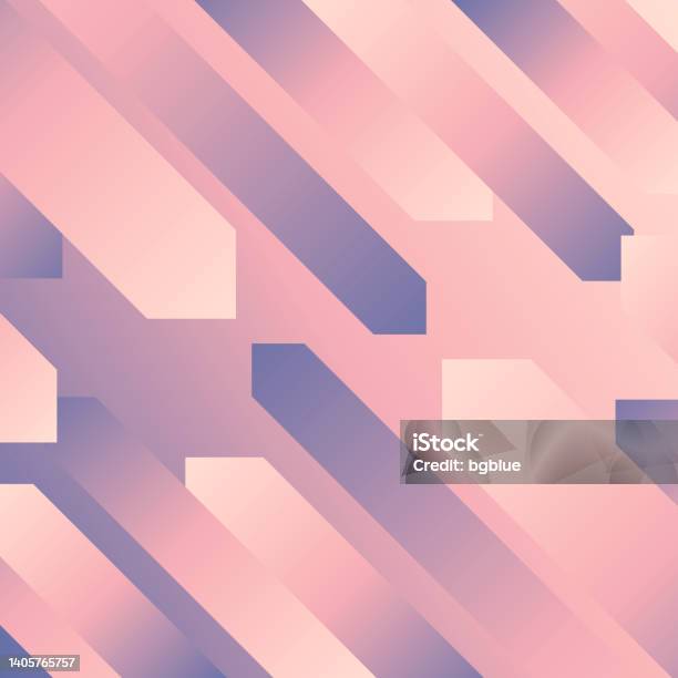 Desain Abstrak Dengan Bentuk Geometris Trendy Pink Gradient Ilustrasi