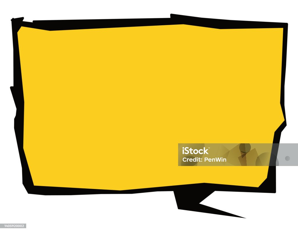 Empty Yellow Dialog Box With Squared Borders Vector Illustration Stock
