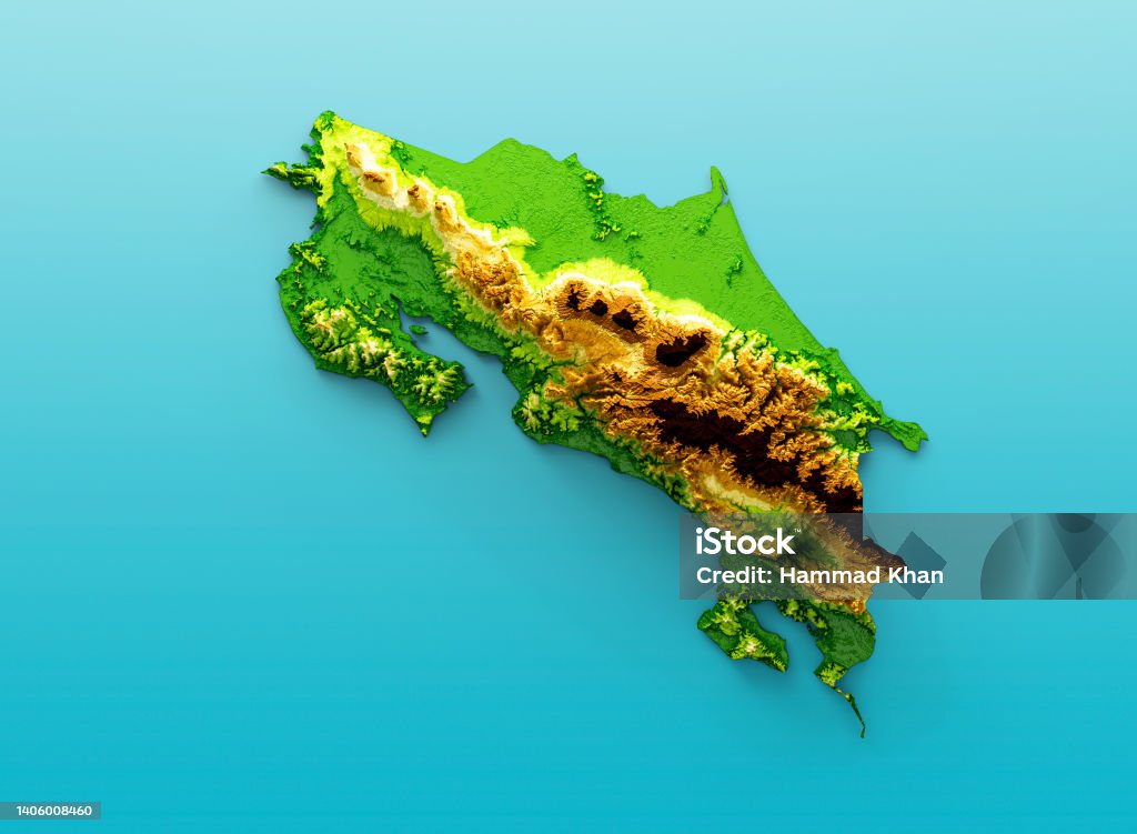 Peta Kosta Rika Relief Berbayang Peta Ketinggian Warna Di Laut ... Peta Kosta Rika Relief Berbayang Peta Ketinggian Warna Di Laut ...