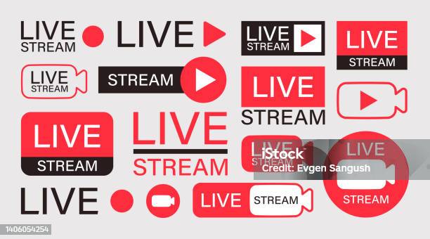 Kumpulan Vektor Tombol Streaming Langsung Koleksi Elemen Grafis Siaran ... Kumpulan Vektor Tombol Streaming Langsung Koleksi Elemen Grafis Siaran ...