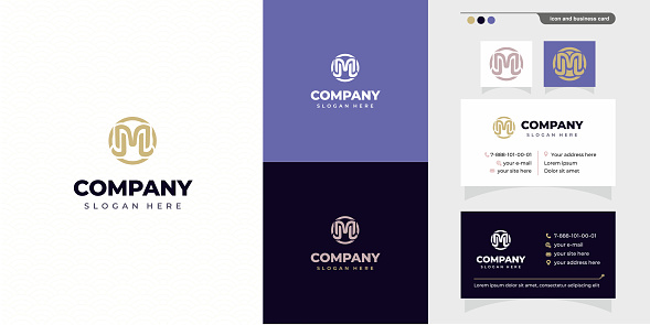 Desain Logo Monogram Huruf Awal M Dalam Putaran Template Logotype Dengan Logo Konsep Modern